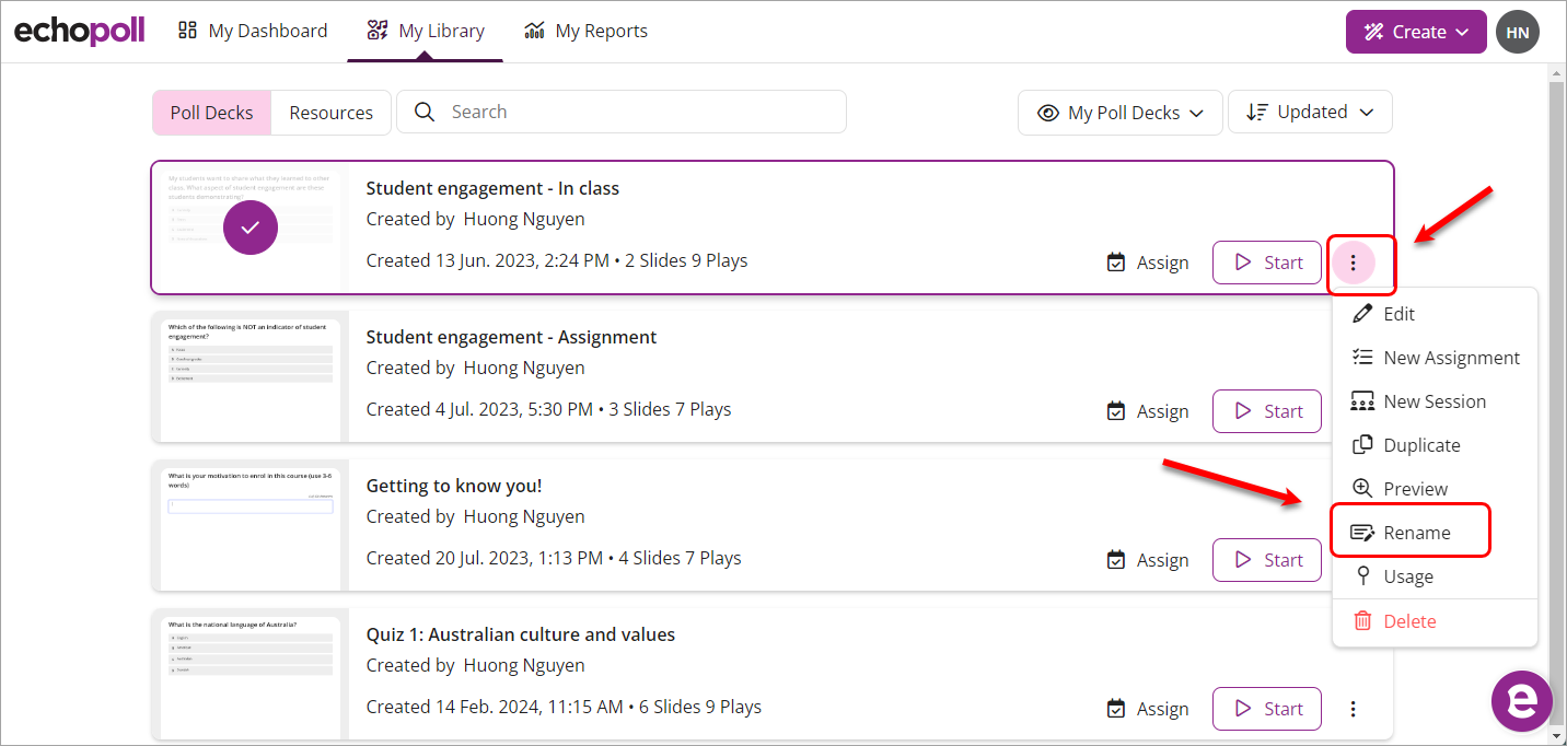 EchoPoll - Web environment (Original) - eLearning - University of Queensland